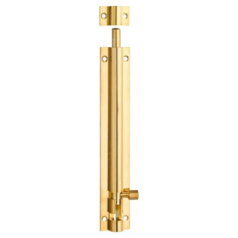 Polished Solid Brass Door Bolt Straight 152mm
