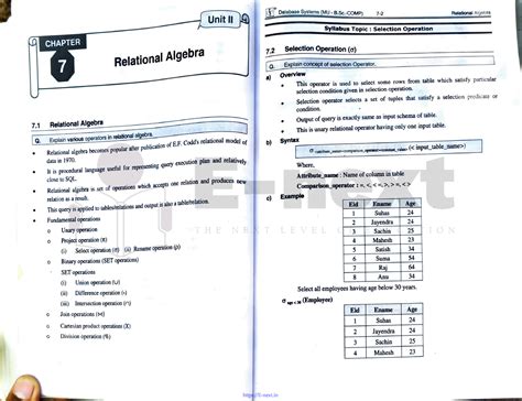 BSC CS DBMS Notes Relational Algebra Bsc Computer Science Studocu