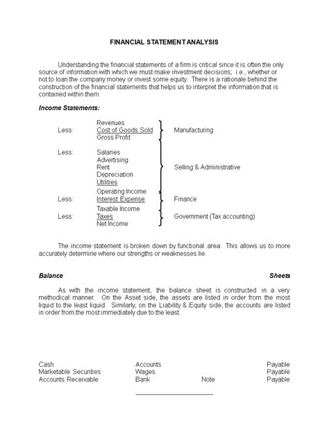 Financial Income Statement Analysis Templates At