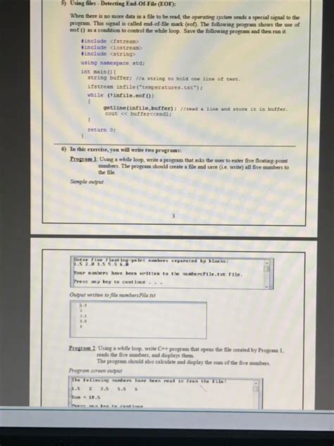 Solved 5 Using Files Detecting End Of File Eof When