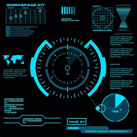 Premium Vector Futuristic Blue Virtual Graphic Touch User Interface