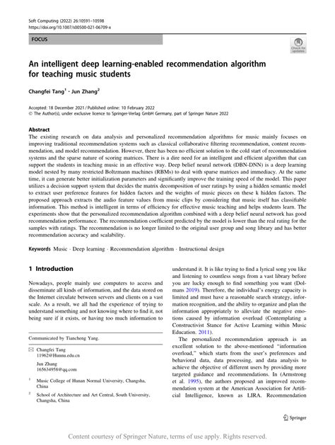 An Intelligent Deep Learning Enabled Recommendation Algorithm For