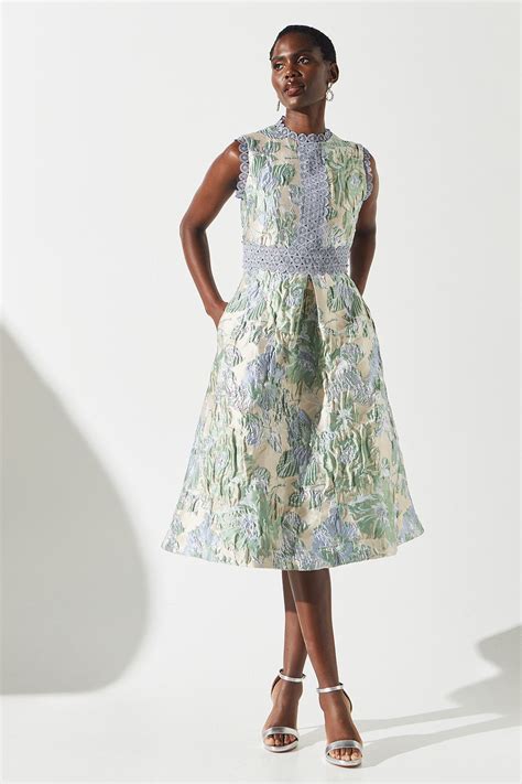 Multi Coast Lace Trim Sleeveless Skater Dress Coast