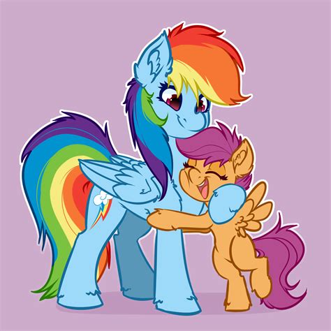 Rainbow Dash And Scoots Hug Commission By Witchtaunter On Newgrounds