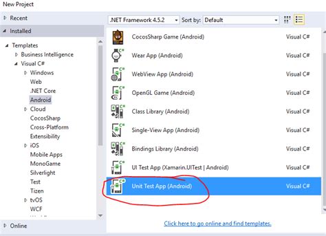 Xamarin Unit Test App Android Defining Usage Stack Overflow