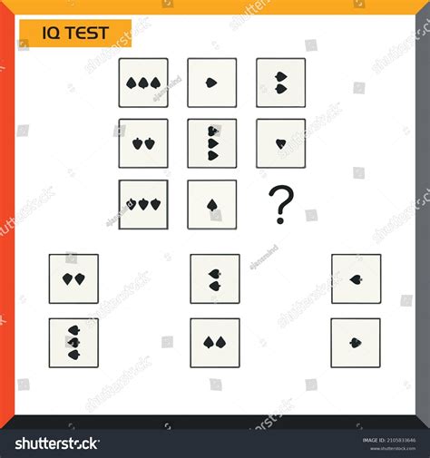 Iq 테스트 정답을 선택하세요 기하학적 모양으로 스톡 벡터로열티 프리 2105833646 Shutterstock