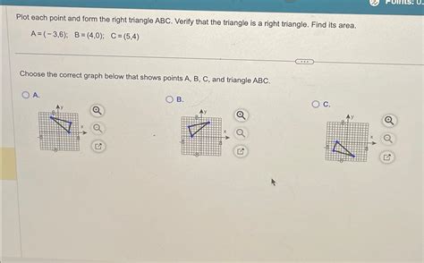 solved plot each point and form the right triangle abc