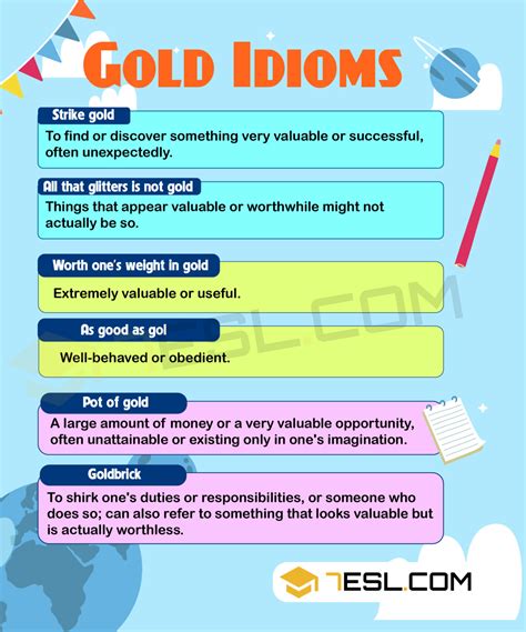 15 Gold Idioms with Meanings and Examples • 7ESL