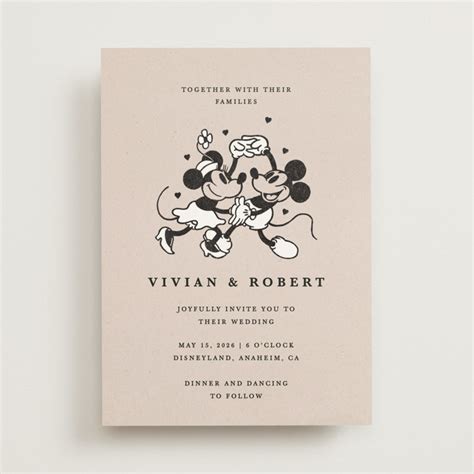 Mickey And Minnie Mouse Wedding Invitations