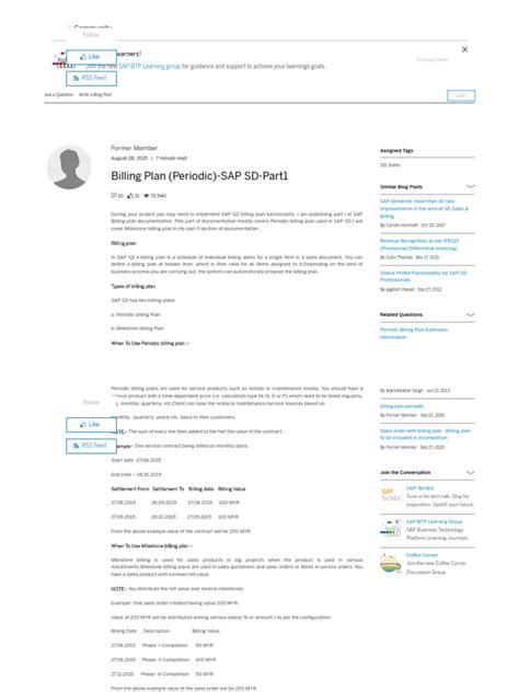 Billing Plan Periodic Sap Sd Part1 Sap Blogs Pdf Invoice