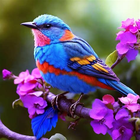 Premium Photo Beuty Full Colloring Bird Generative Ai
