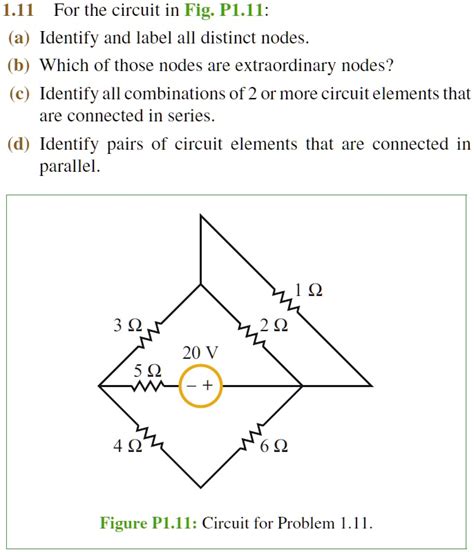 1 11 for the circuit in fig p1 11 a identify and label all distinct
