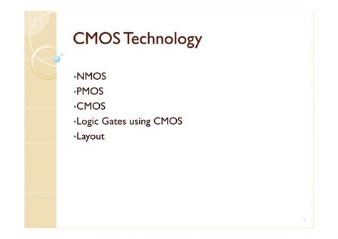 PDF Cmos T Upongsak Ee Engr Tu Ac Th Le Doc Cmos Pdf CMOS Logic Gate Structure CMOS