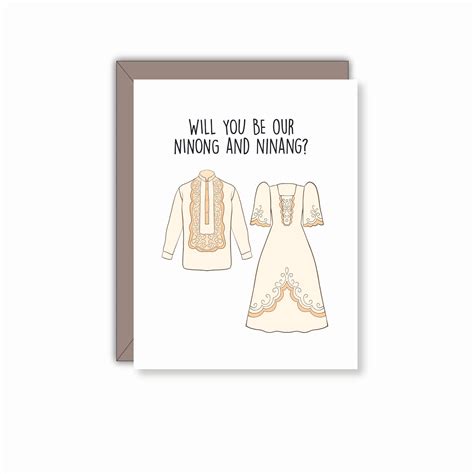 Filipiniana Ninang And Ninang Proposal Card “will You Be Our Ninong