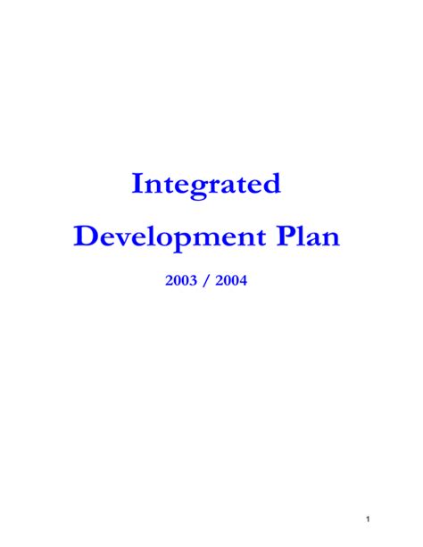 Integrated Development Plan 2003 2004