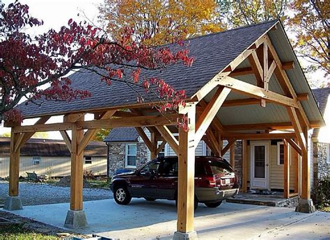 Timber Frame Pavilion And Carport Designs For House Exterior Abris