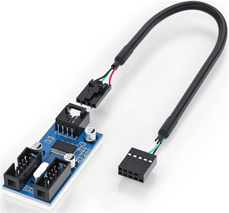 Hancenda Usb 2 0 Header Splitter Male 1 To 2 Female Extension Connector Adapter Usb 2 0