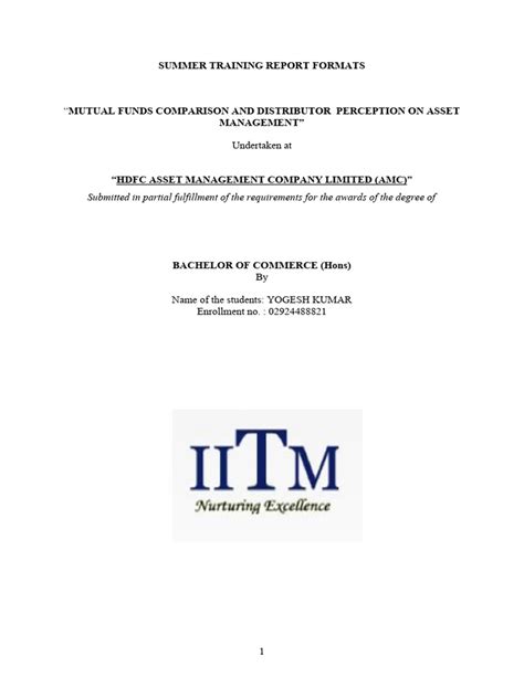 Final Project Yogesh Pdf Investment Fund Methodology