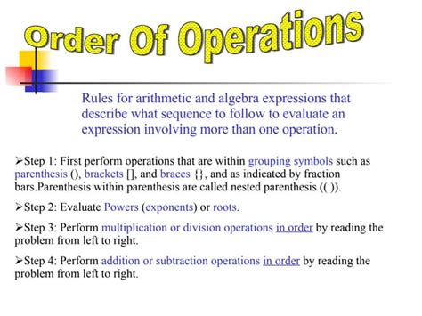 Math 6 Order Of Operations Gemdas Pptx