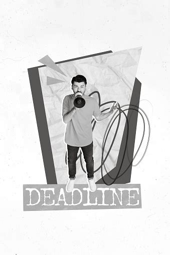 크리 에이 티브 사진 3d 콜라주 아트웍 포스터 엽서 진지한 남자 수석 감독 서둘러 완료 작업 그림 배경에 고립 35 39세에 대한 스톡 사진 및 기타 이미지 Istock