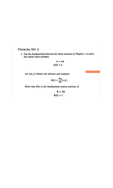 Solved PROBLEM SET Use The Fundamental Theorem For Chegg