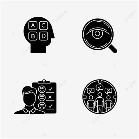 Survey Methods Drop Shadow Black Glyph Icons Set Items Interview Research Png And Vector With