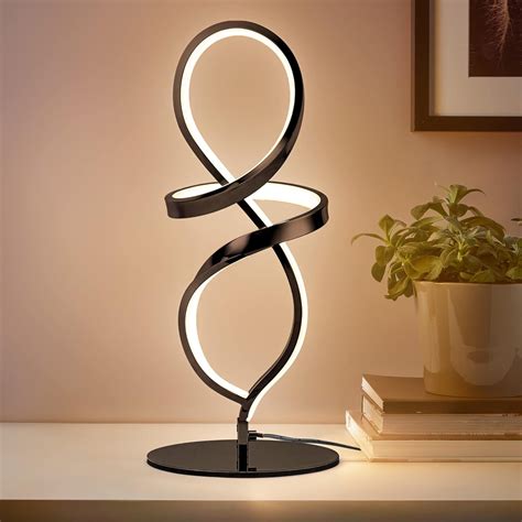 Modern Table Lamp With Led Spiral Design Bedside Lamp With Stepless
