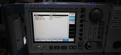 Rhode Schwarz Fs300 Spectrum Analyzer 9khz 3ghz Ni Broadcast Ltd