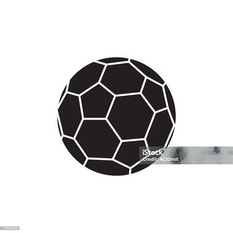 흰색 배경에 검은 축구 공 아이콘 토너먼트 일러스트레이션 및 스포츠 앱을 위한 간단한 벡터 로고 아트 Championship에 대한 스톡 벡터 아트 및 기타 이미지 Istock