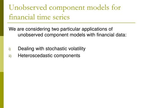 Ppt Chapter 2 Unobserved Component Models Powerpoint Presentation Free Download Id 309519