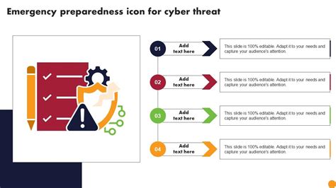 Emergency Preparedness Icon For Cyber Threat Ppt Template