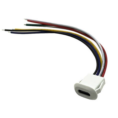 6pin Usb Type C Connector Type C With Card Buckle Female 3a High