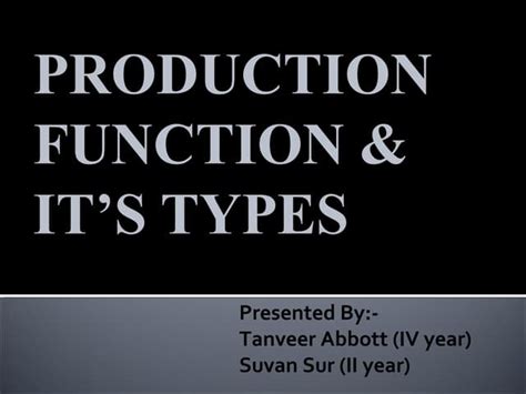 Production Analysis Ppt