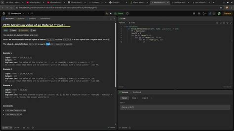 Leetcode Easy Problem 2873 Maximum Value Of An Ordered Triplet I