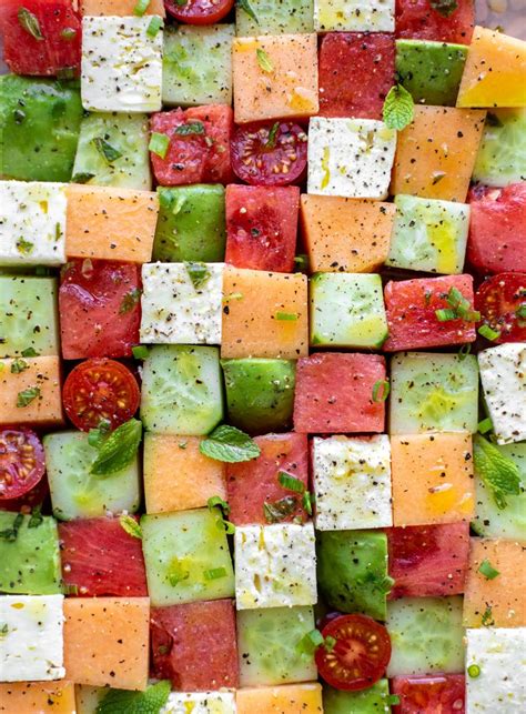 Melon Mosaic Salad With Hot Honey Vinaigrette Recipe Summer Salads