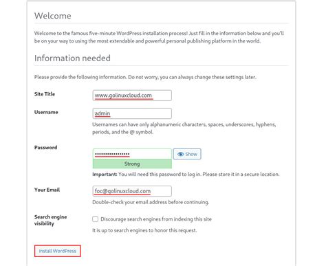 Install Wordpress On Rocky Linux 9 Step By Step Golinuxcloud