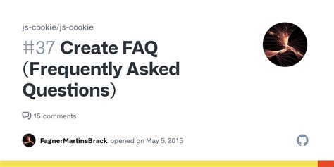 Create Faq Frequently Asked Questions · Issue 37 · Js Cookiejs