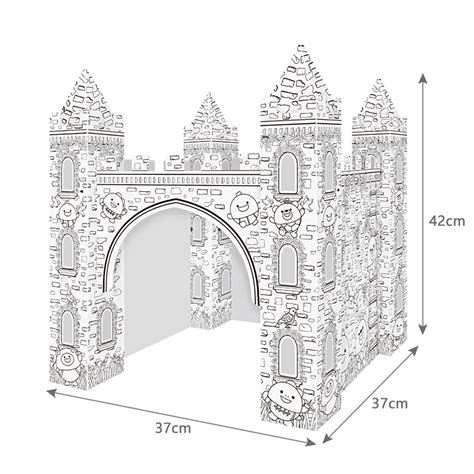 Diy Large Cardboard Coloring Crafts Play House Pro Vicedeal