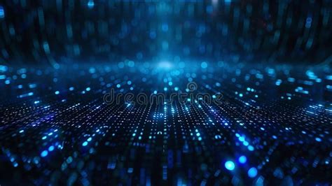 abstract blue binary code background with glowing digits digital