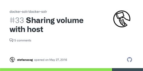 Sharing Volume With Host · Issue 33 · Docker Solrdocker Solr · Github