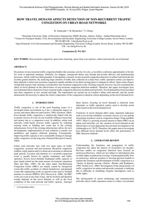 Pdf How Travel Demand Affects Detection Of Non Recurrent Traffic