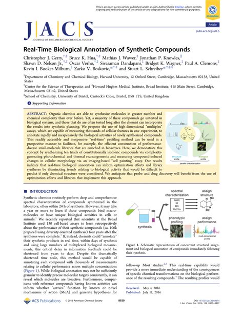 Pdf Real Time Biological Annotation Of Synthetic Compounds