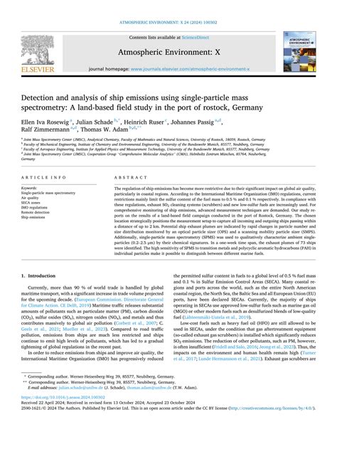 Pdf Detection And Analysis Of Ship Emissions Using Single Particle Mass Spectrometry A Land