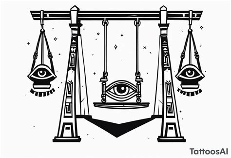 Egyptian Ank Cross And The Swings With Eyes Inside Tattoo Idea Tattoosai