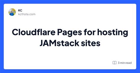 Cloudflare Pages For Hosting Jamstack Sites