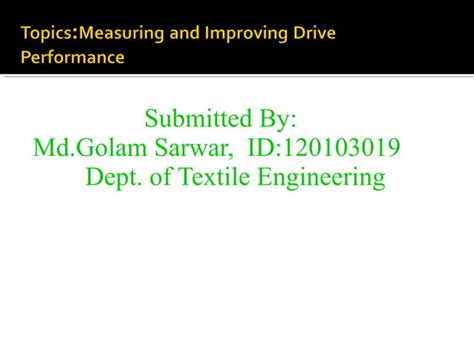 Measuring And Improving Drive Performance Ppt Data Storage And