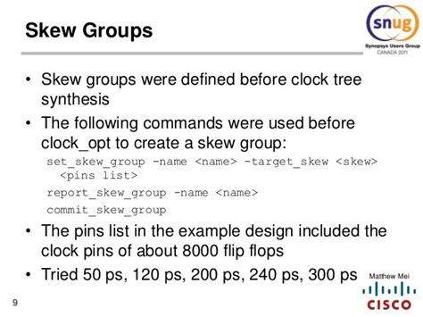 Implementing Useful Clock Skew Using Skew Groups