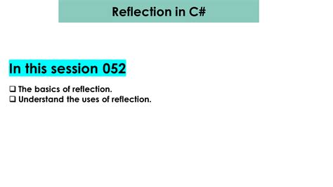 Reflection In C Sharp Arabic