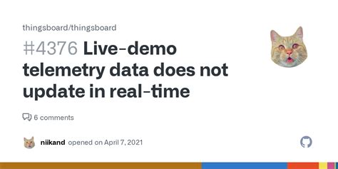 Live Demo Telemetry Data Does Not Update In Real Time · Issue 4376