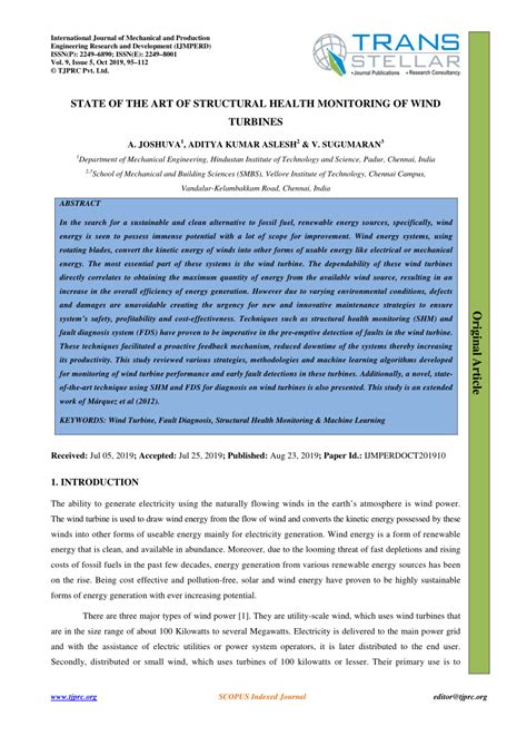 Pdf State Of The Art Of Structural Health Monitoring Of Wind Turbines